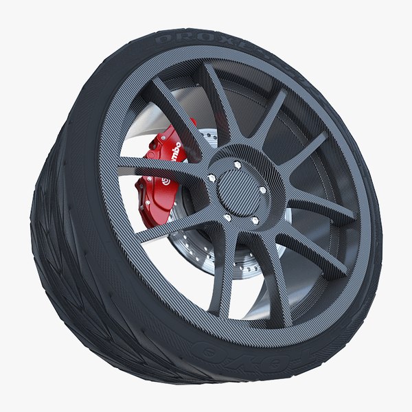 3d model work emotion xd-9 wheel tire