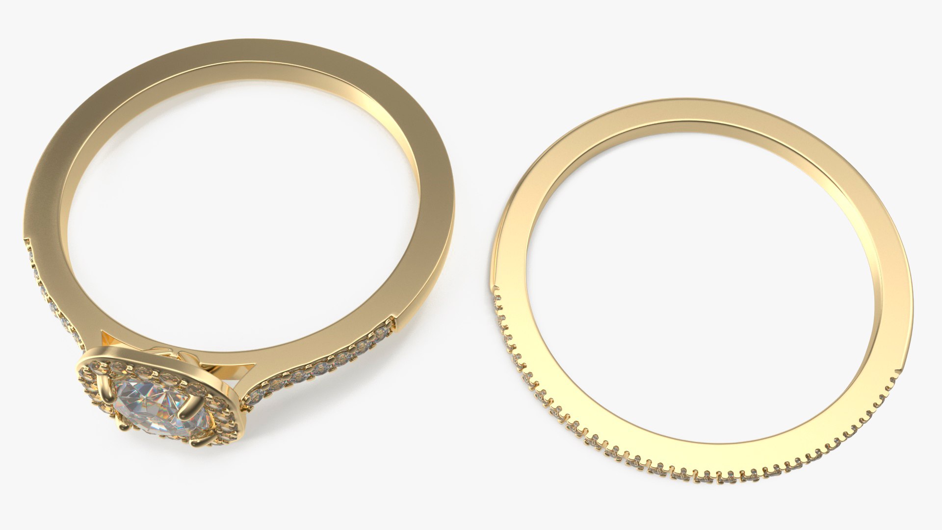 Engagement Rings Gold 3D Model - TurboSquid 2170483