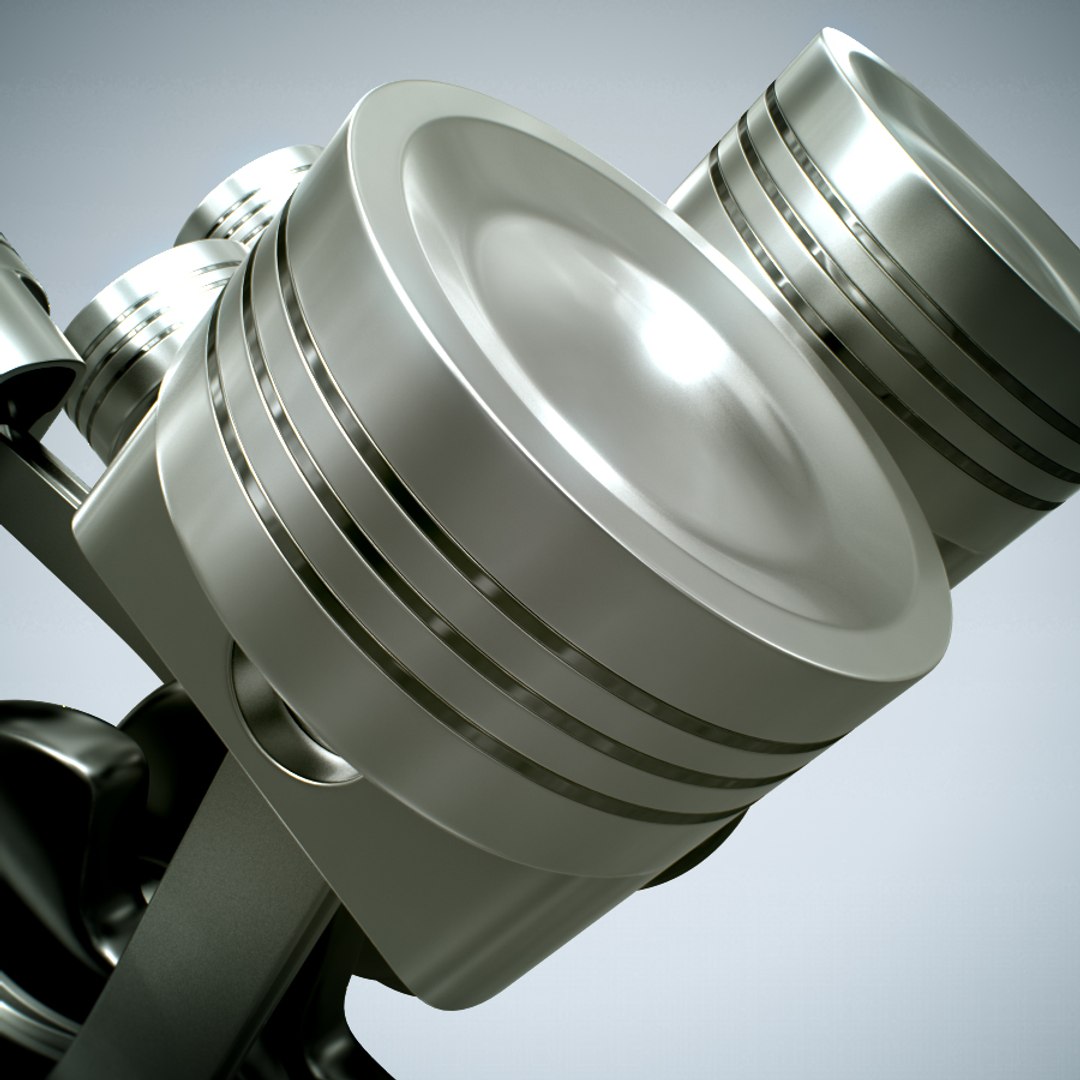 Animation V8 Engine Cylinders Obj