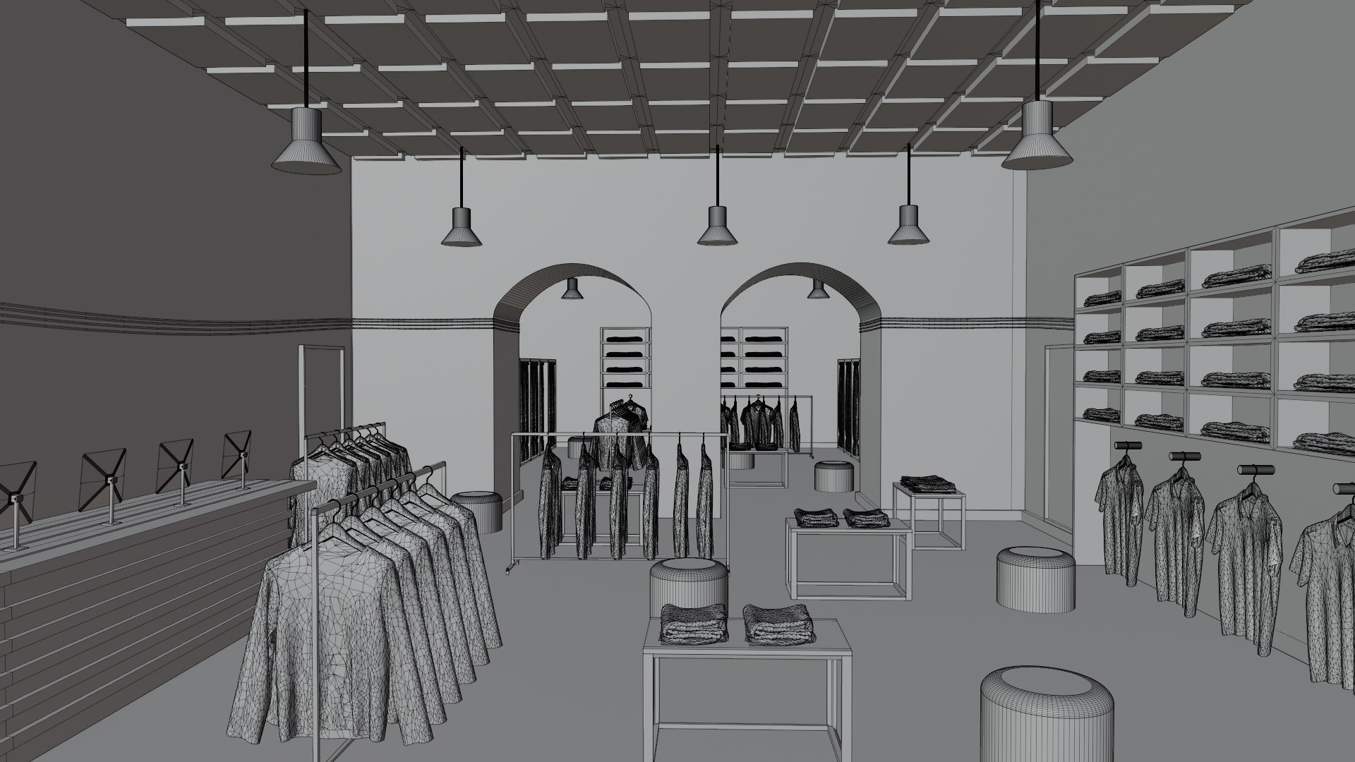 3D Model Clothing Store Interior - TurboSquid 2157371