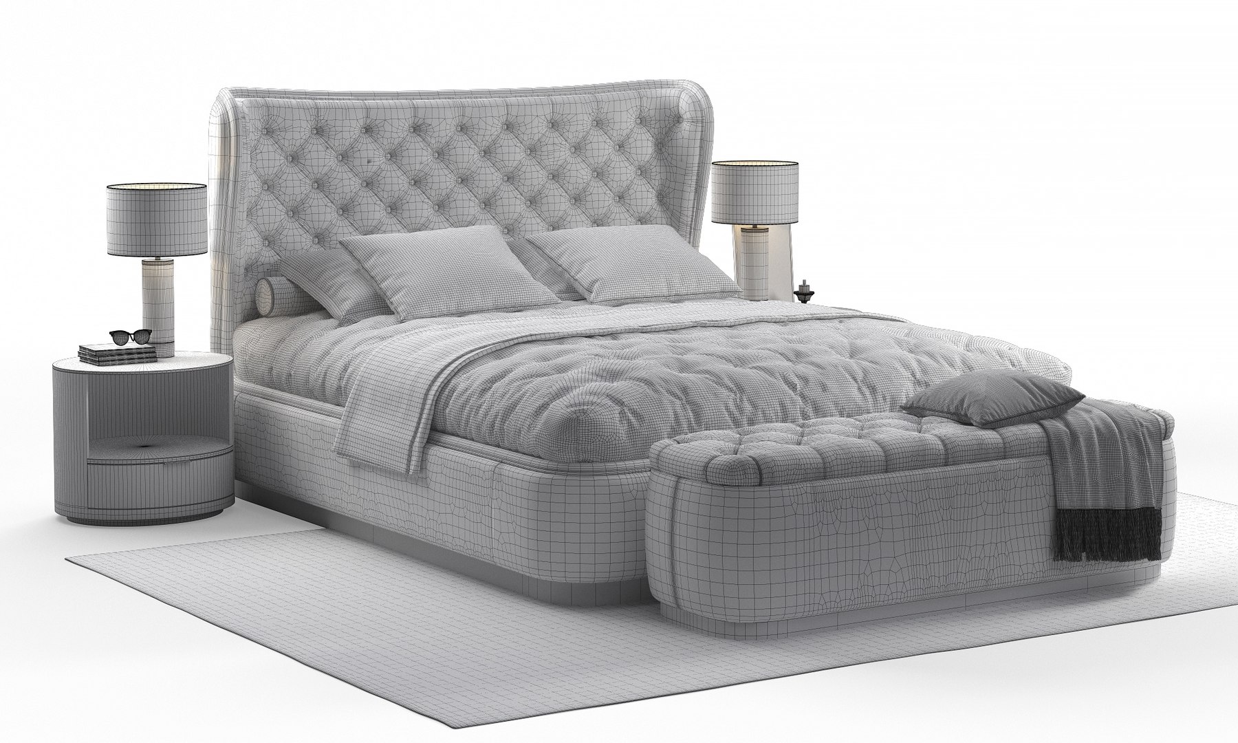 3D Model Margot Bedroom Media Lifestyle - TurboSquid 1564035