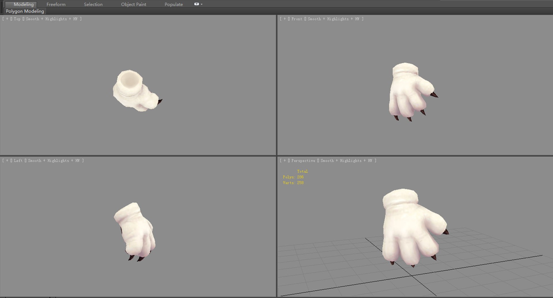 3D Cartoon Sharp White Cat Claw Glove - TurboSquid 2103636