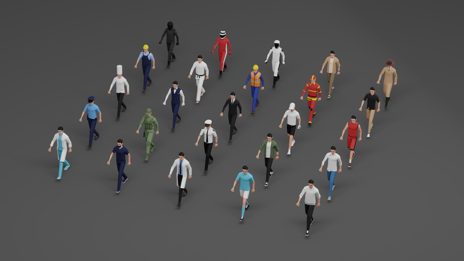 25 Lowpoly Character Collection 3D - TurboSquid 2236382