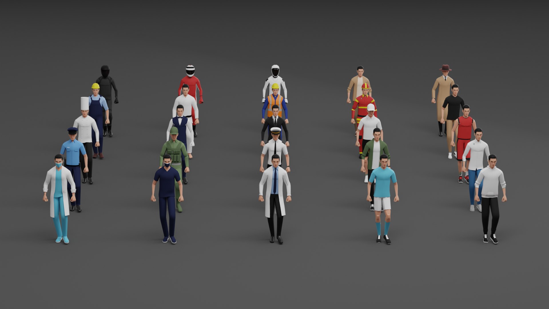 25 Lowpoly Character Collection 3D - TurboSquid 2236382