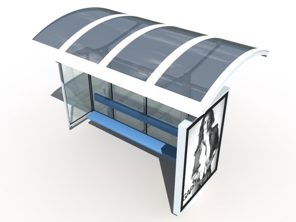 3d bus stop shelter