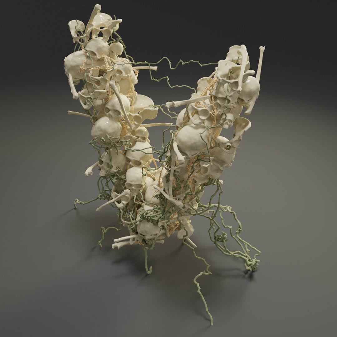 3D Model Letter V Bones Skeleton - TurboSquid 1546310