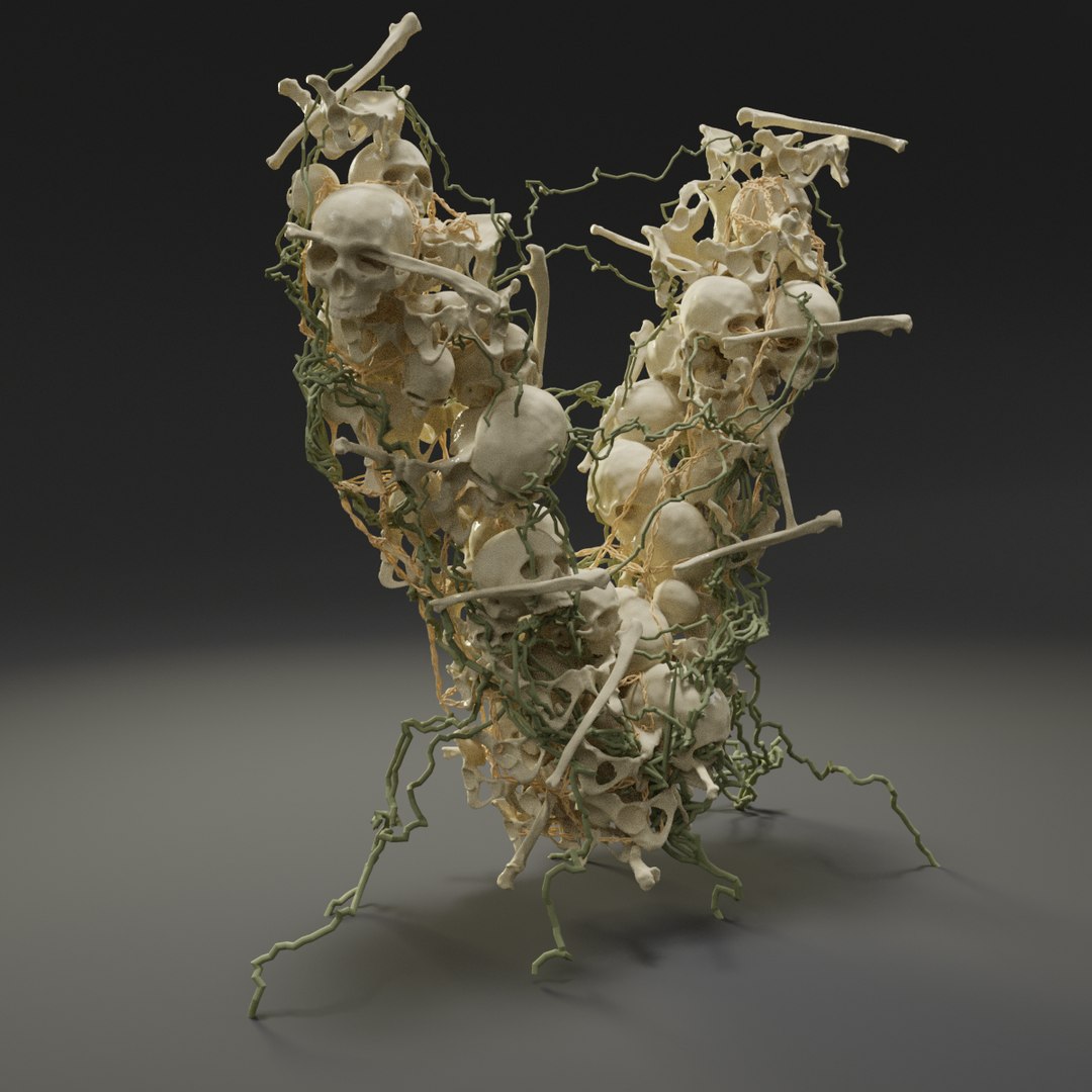 3D Model Letter V Bones Skeleton - TurboSquid 1546310