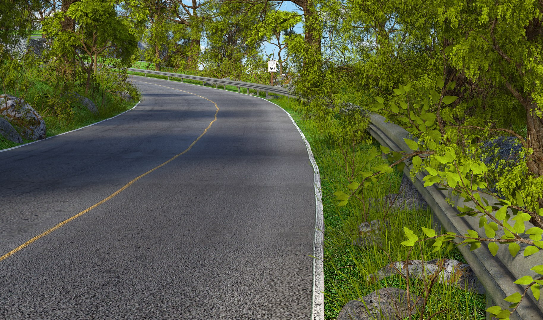 3D Mountain Forest Road Model - TurboSquid 1467228