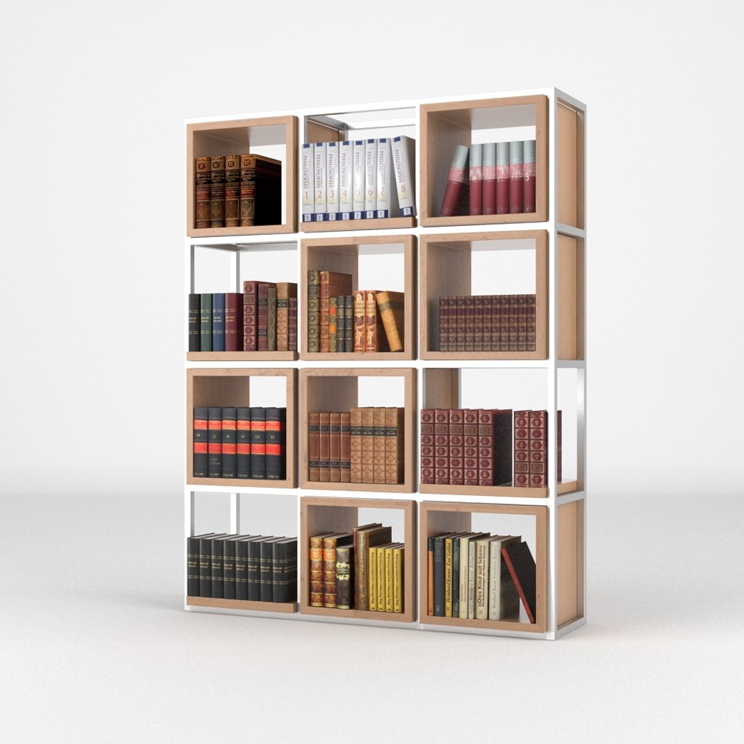 Bookshelf Books 3d Max
