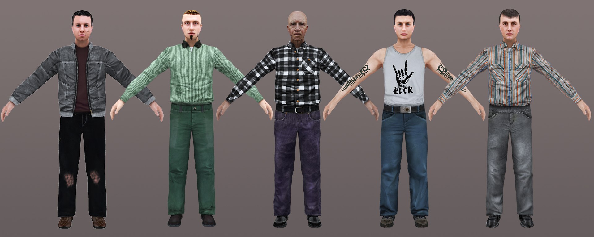 3D MAN 1 TO 5 - TurboSquid 1775028