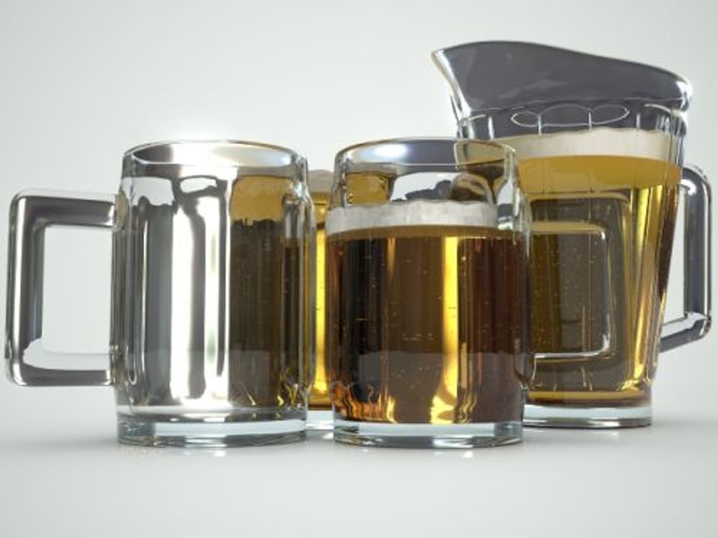 Beer Pitcher Mugs 3d Max