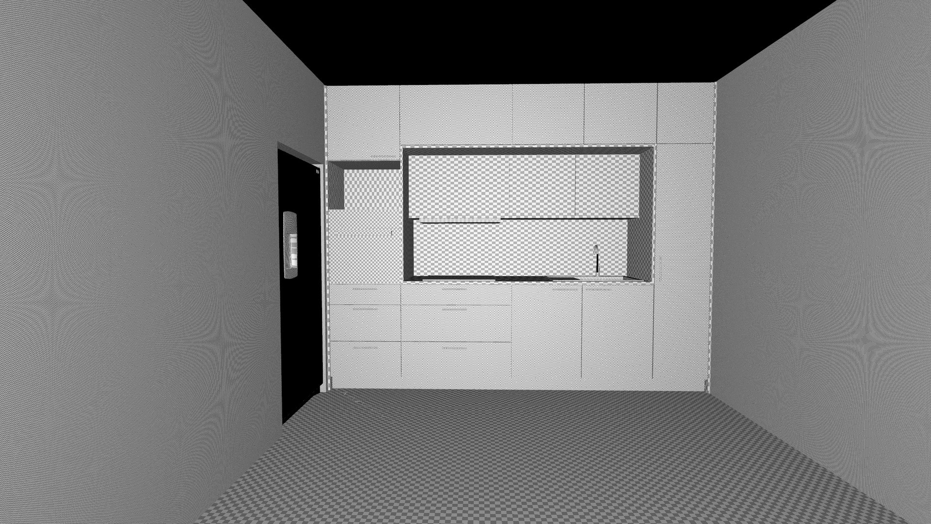 Modern Kitchen Interior Set Wood Cabinets 3D - TurboSquid 2518619