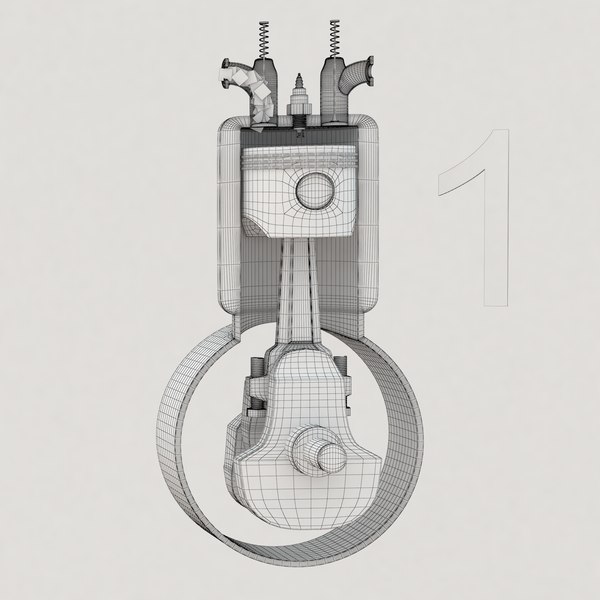 modelo 3d Animación del motor de cuatro tiempos - TurboSquid 242955