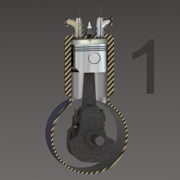 modelo 3d Animación del motor de cuatro tiempos - TurboSquid 242955