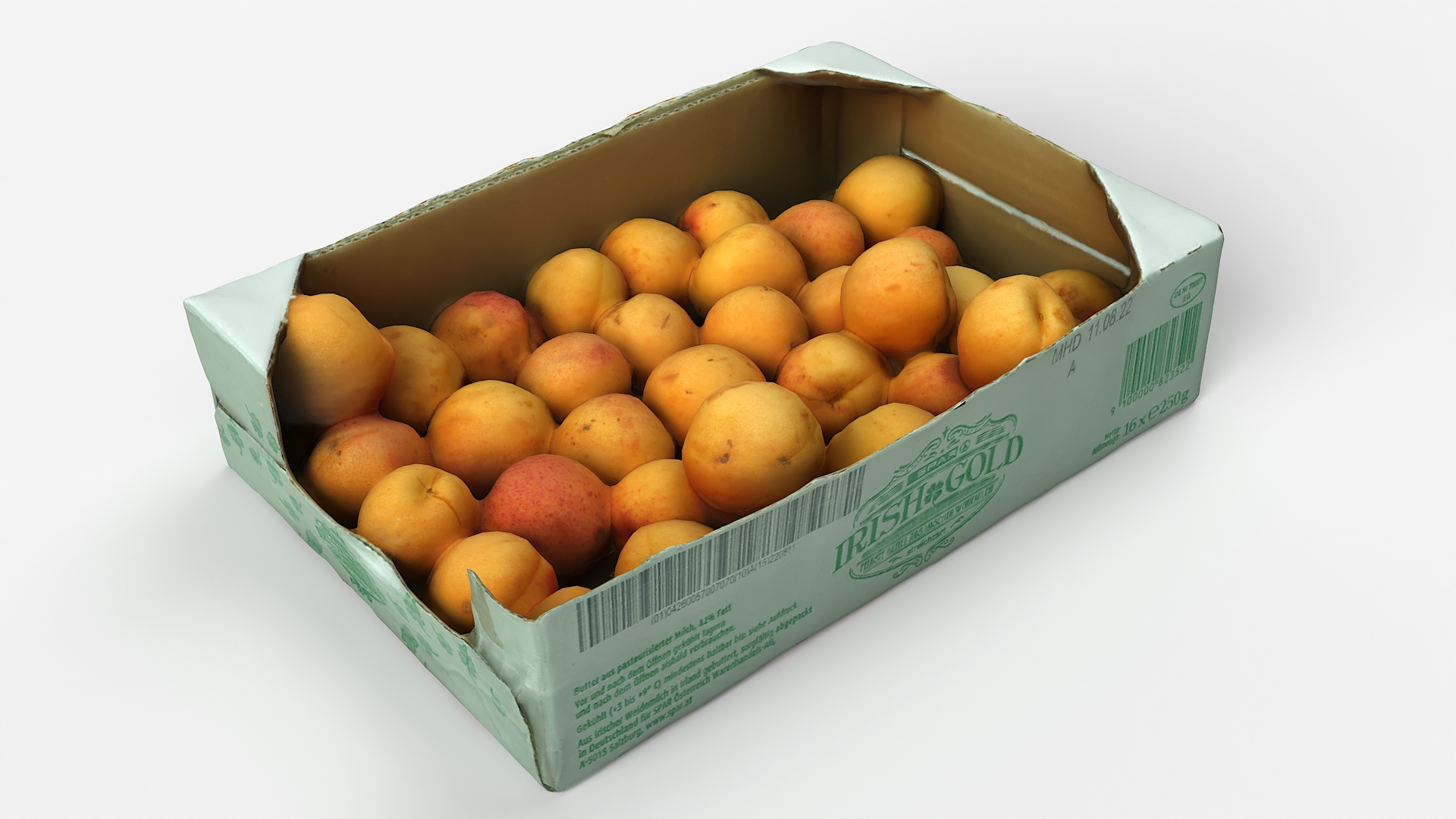 3D Cardboard Box With Apricots 04 Model - TurboSquid 1925499
