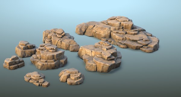 Realistic set rock formations 3D - TurboSquid 1167406