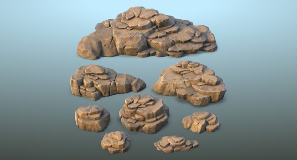 Realistic set rock formations 3D - TurboSquid 1167406