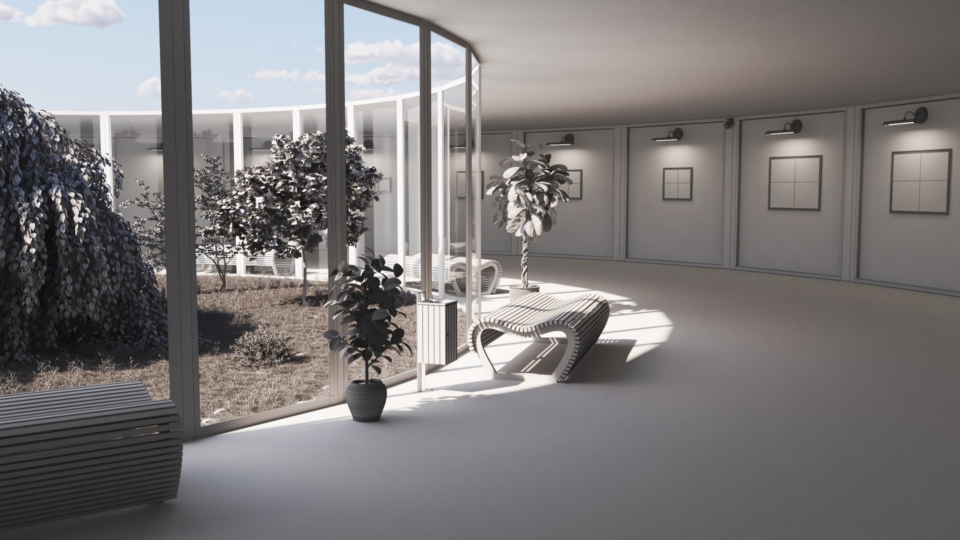3D VR AR Round Art Gallery 3D Model - TurboSquid 2226557