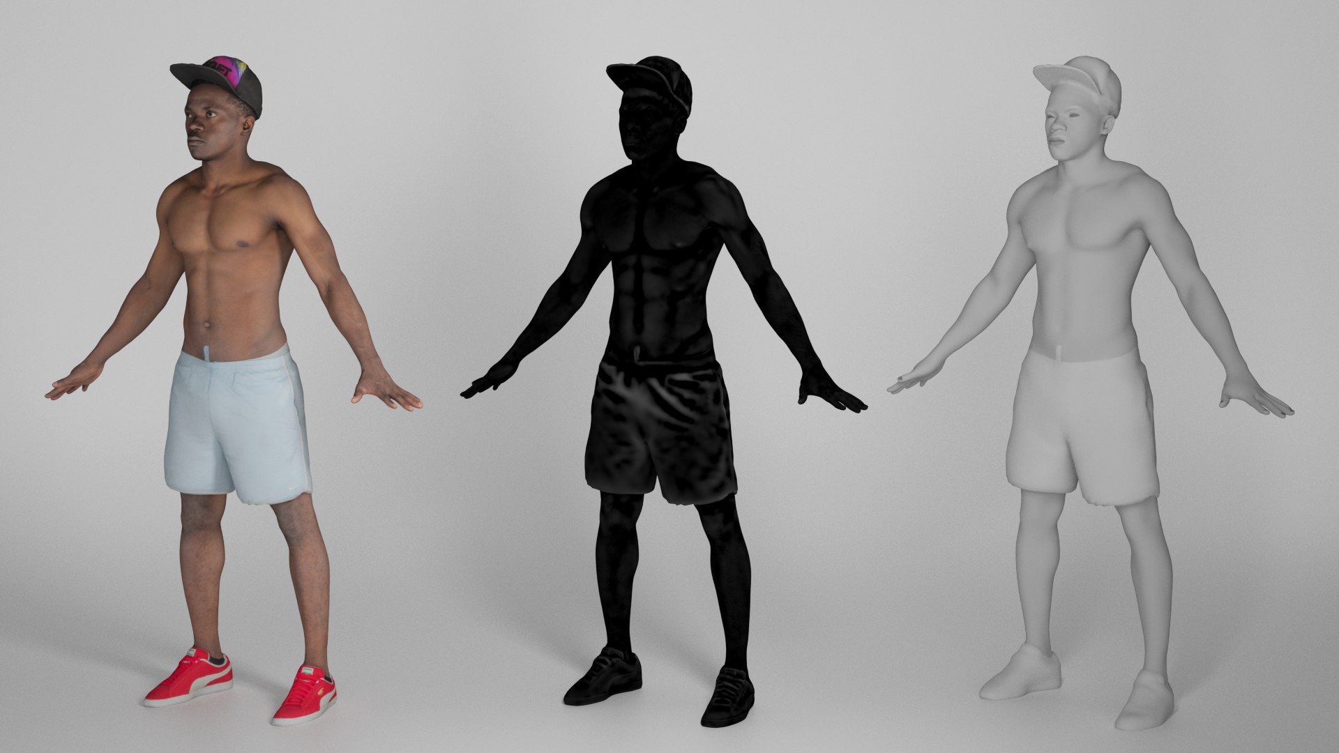 Shirtless Young Man Ready For Animation 345 3D - TurboSquid 1820228