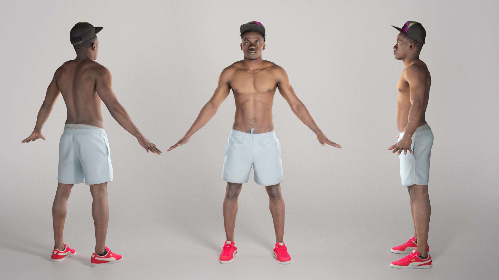 Shirtless Young Man Ready For Animation 345 3D - TurboSquid 1820228