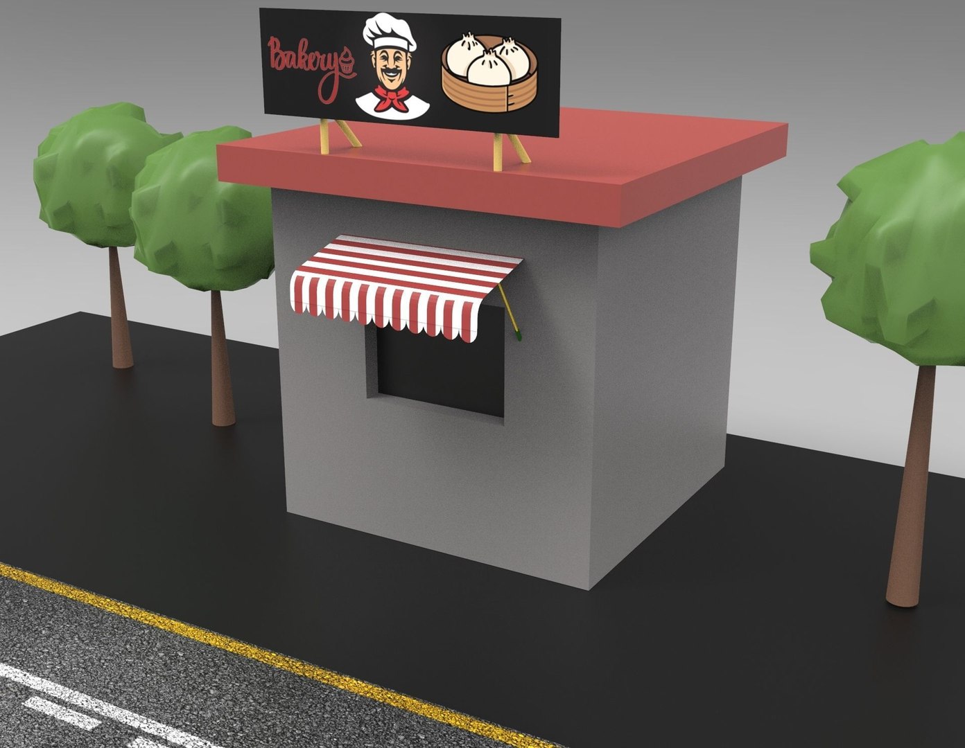 3D Bakery Shop Low Poly - TurboSquid 1829013
