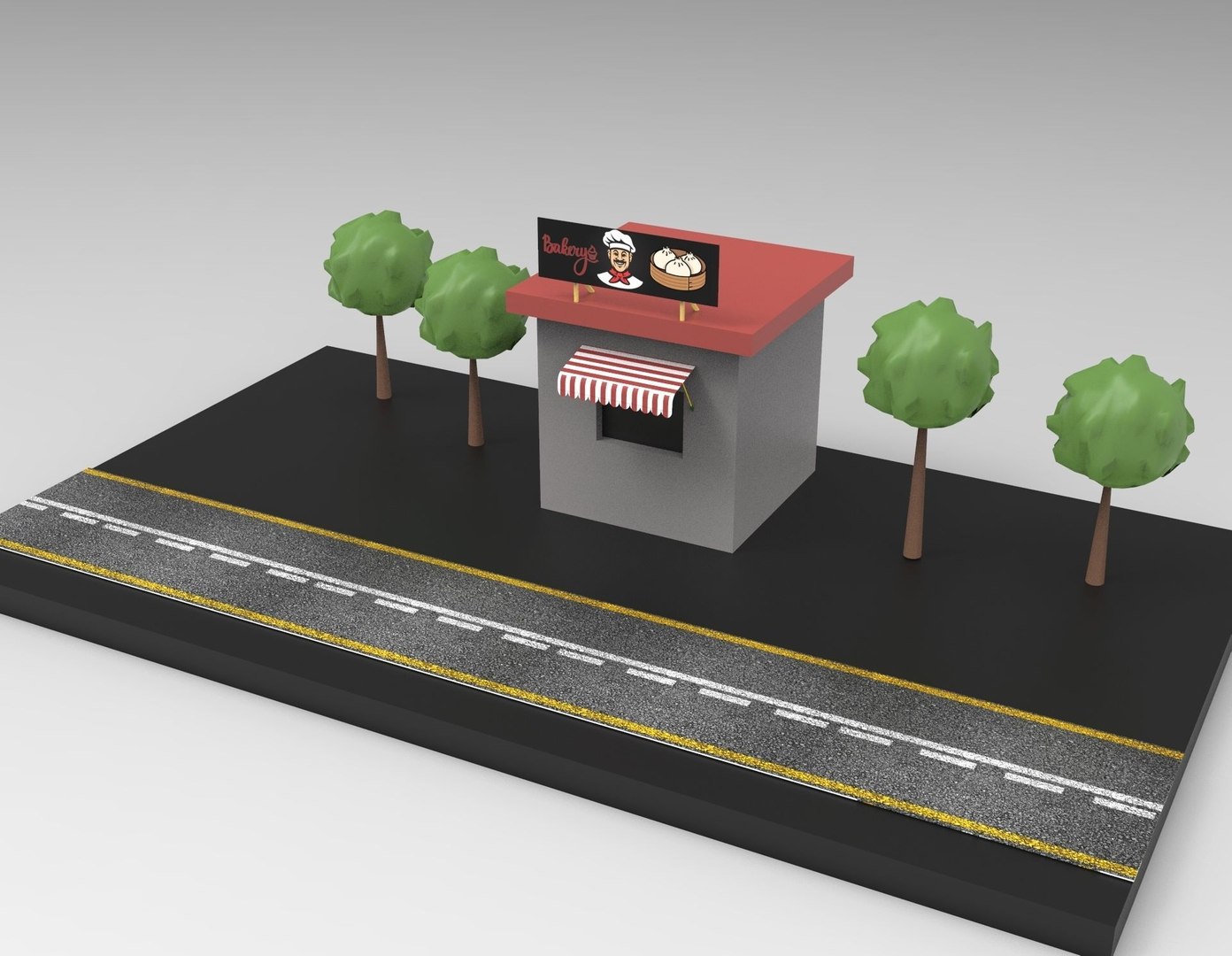 3D Bakery Shop Low Poly - TurboSquid 1829013