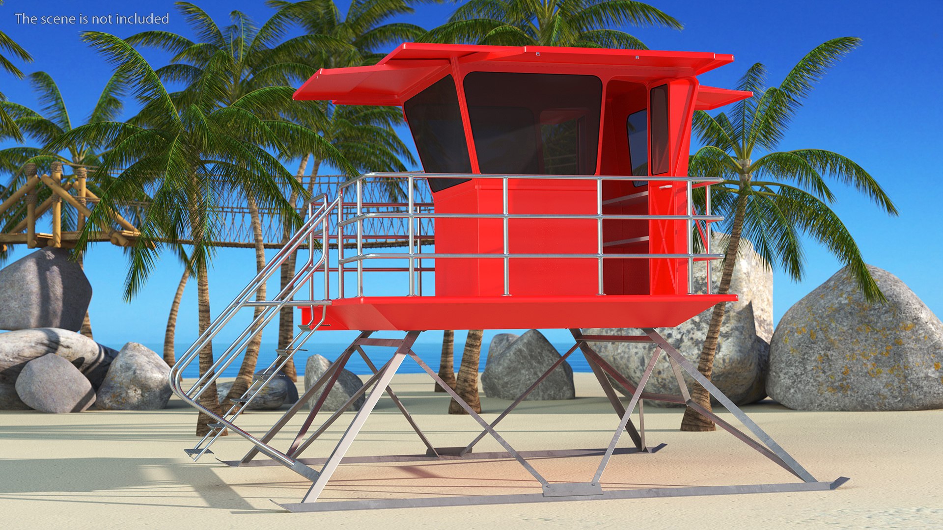 3D Red House Lifeguard - TurboSquid 2137045