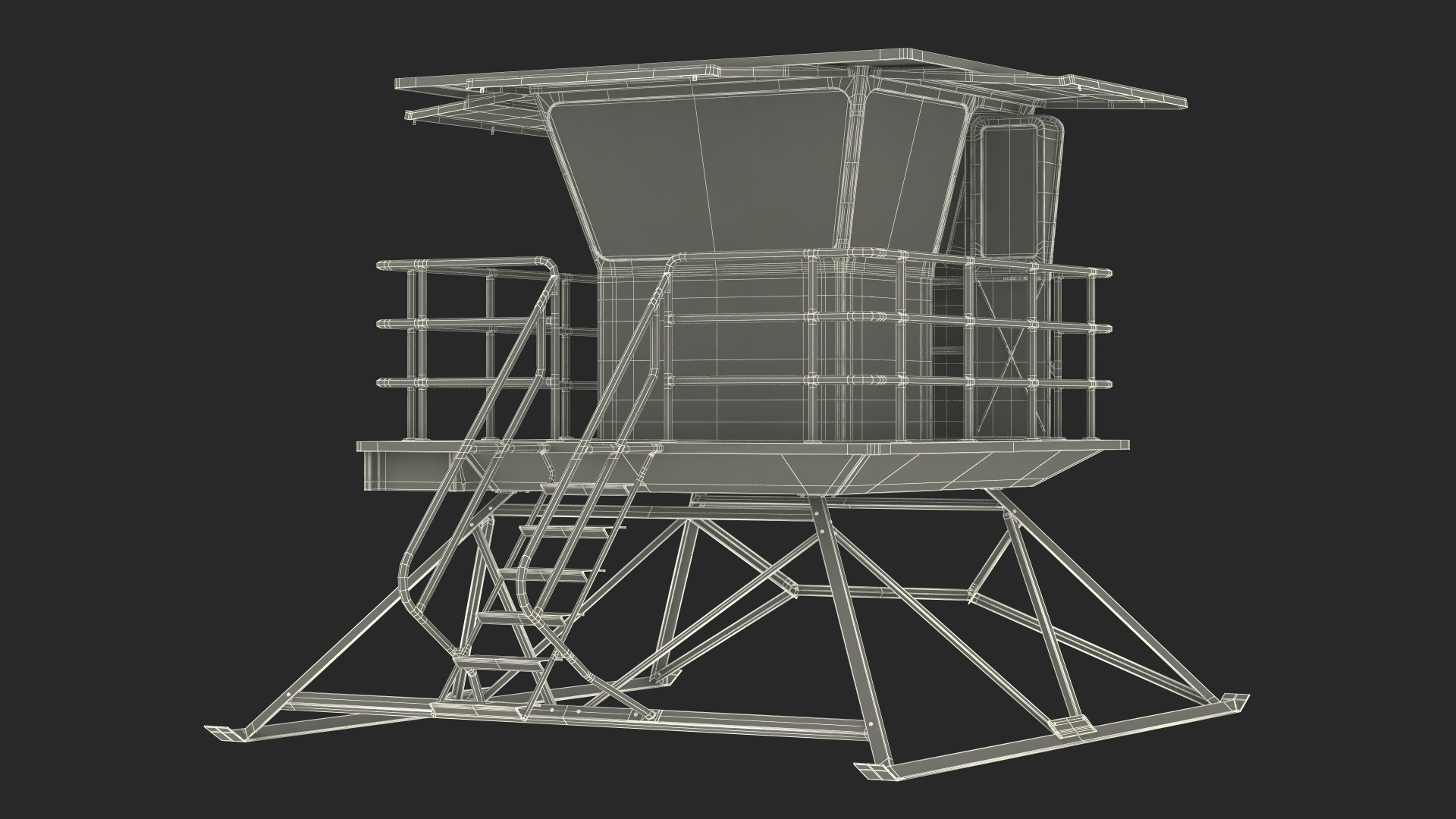 3D Red House Lifeguard - TurboSquid 2137045