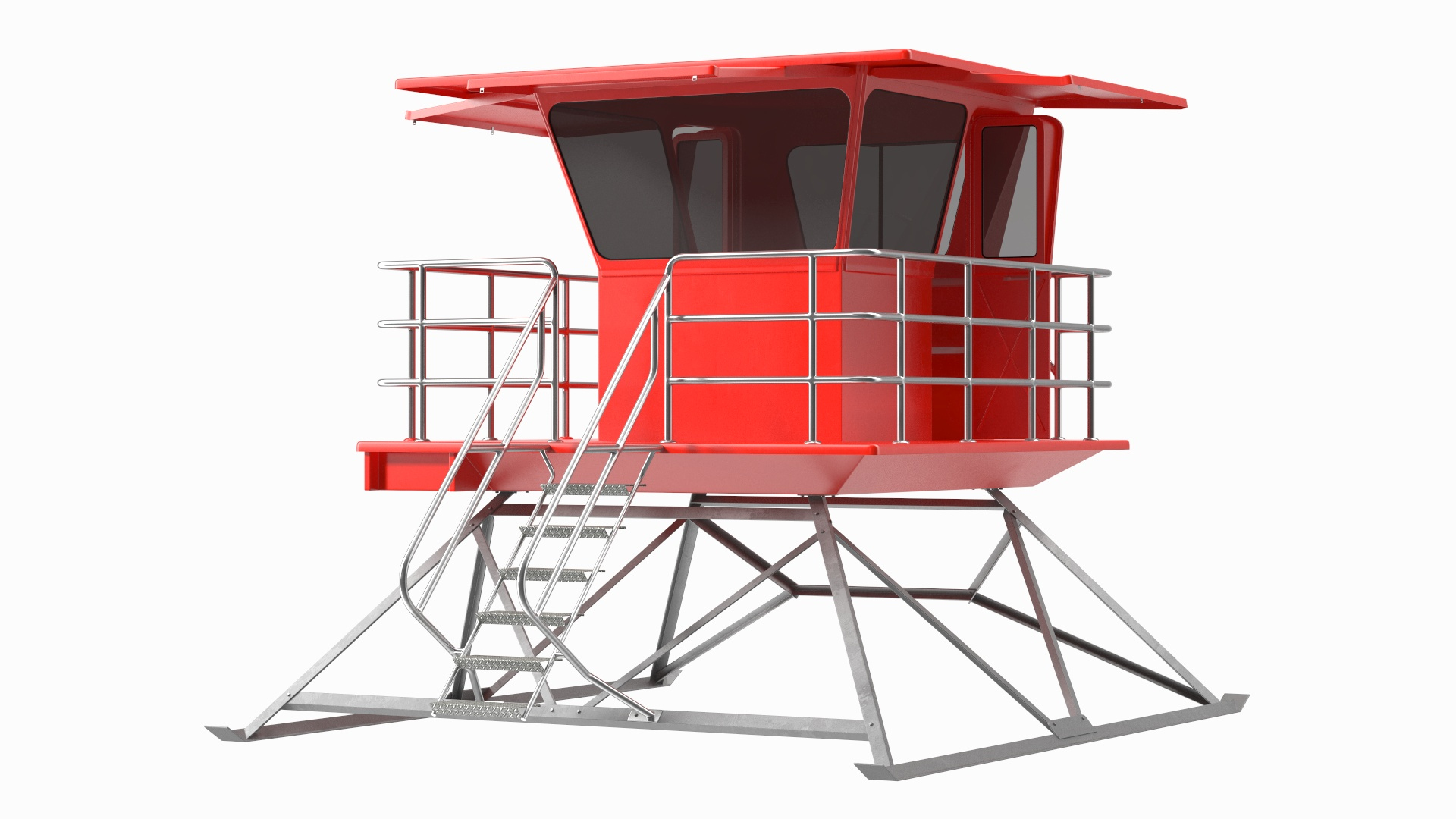 3D Red House Lifeguard - TurboSquid 2137045