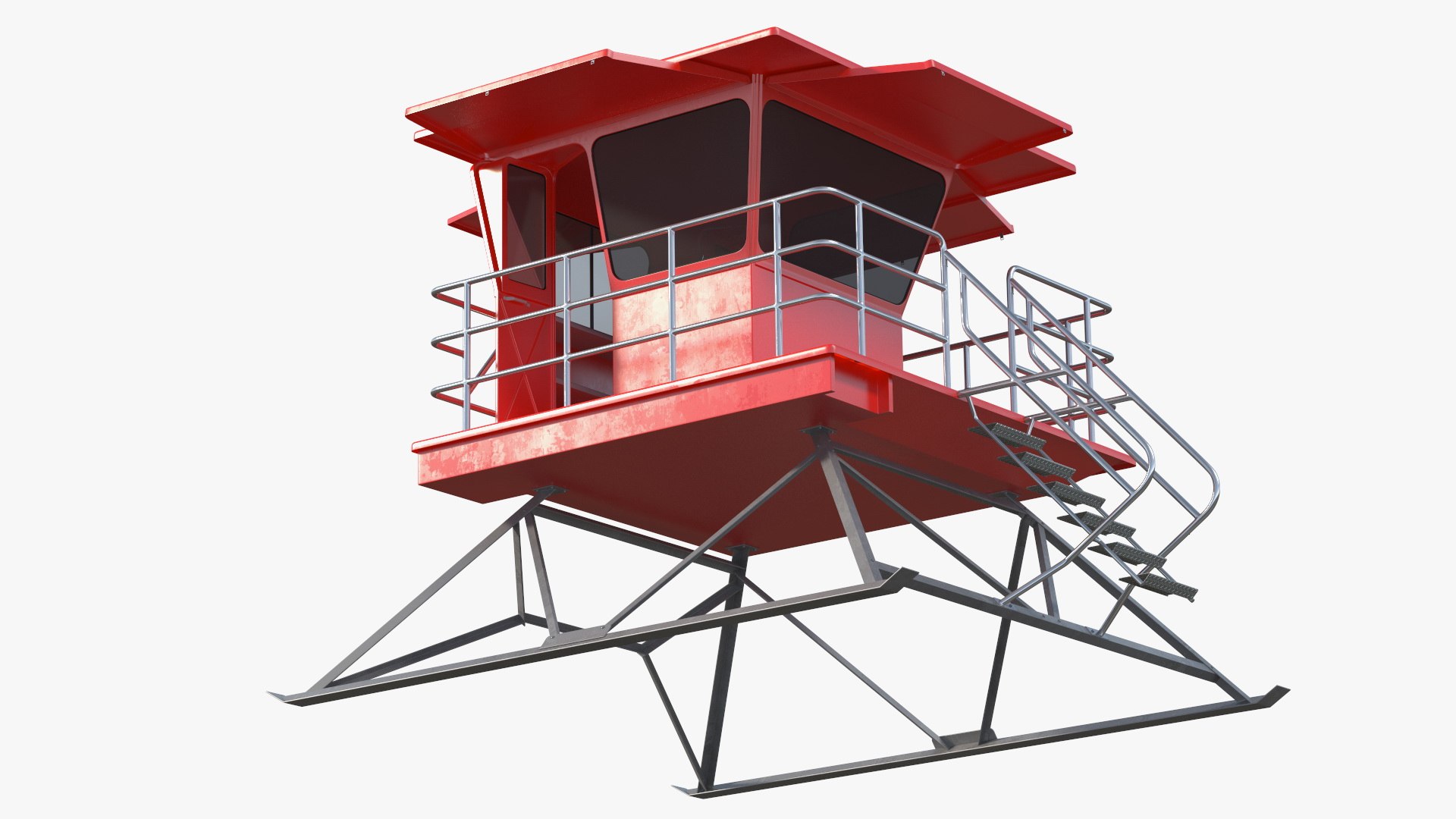3D Red House Lifeguard - TurboSquid 2137045