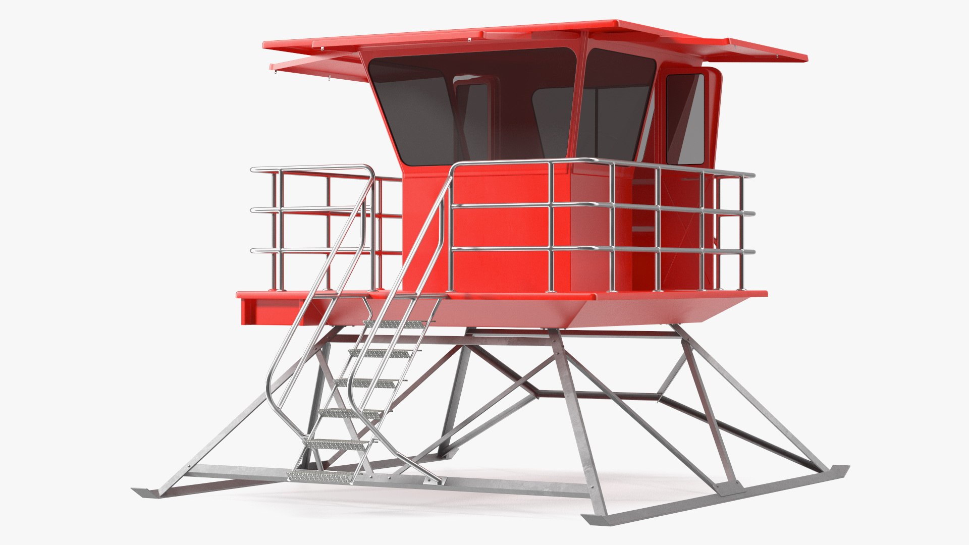 3D Red House Lifeguard - TurboSquid 2137045