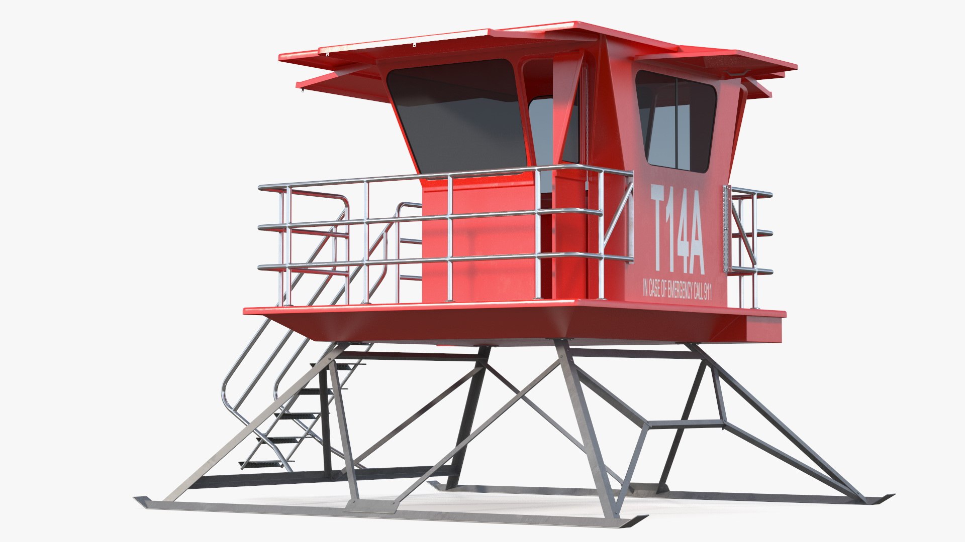 3D Red House Lifeguard - TurboSquid 2137045