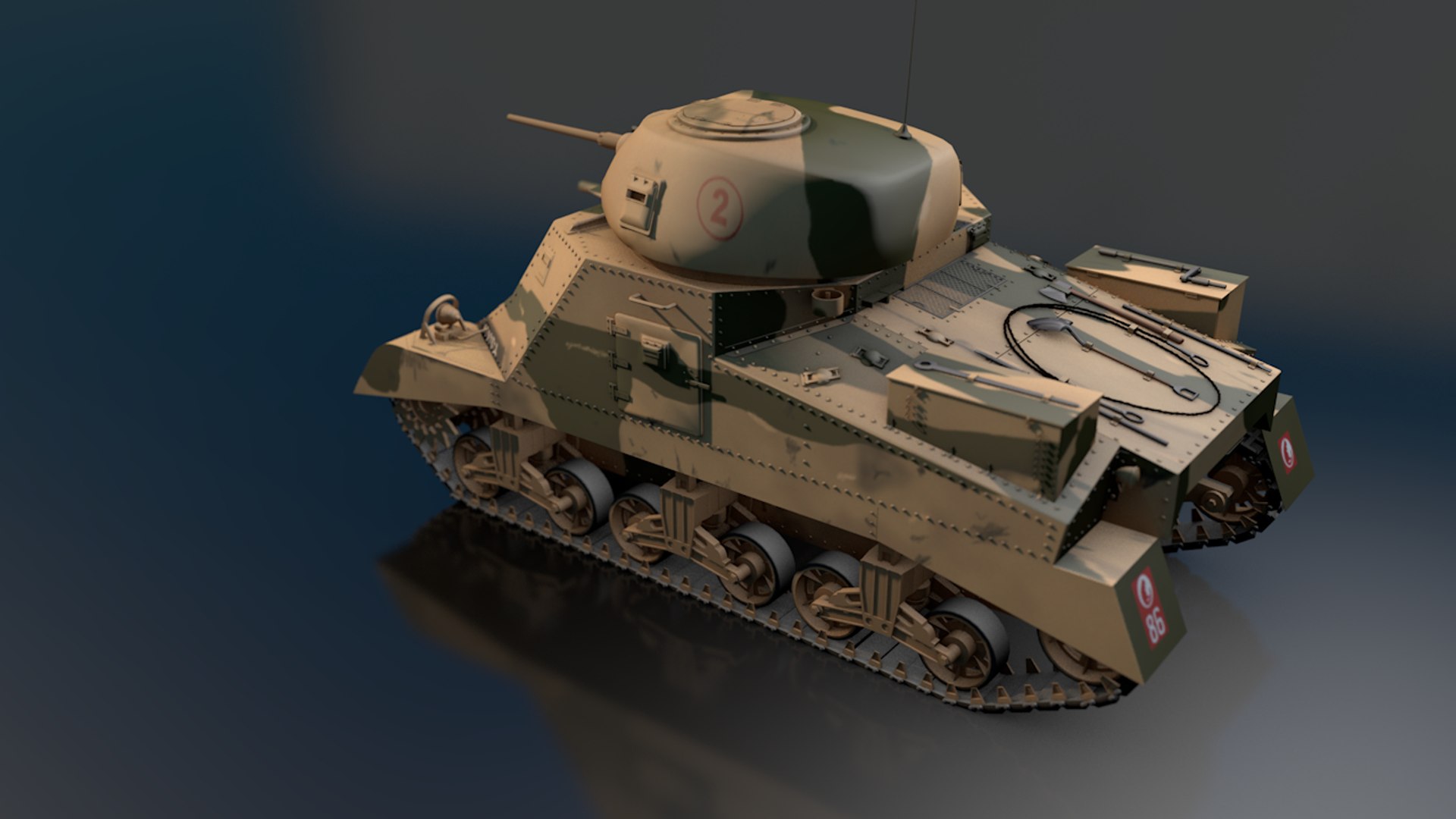 M3 grant desert rats model - TurboSquid 1461247