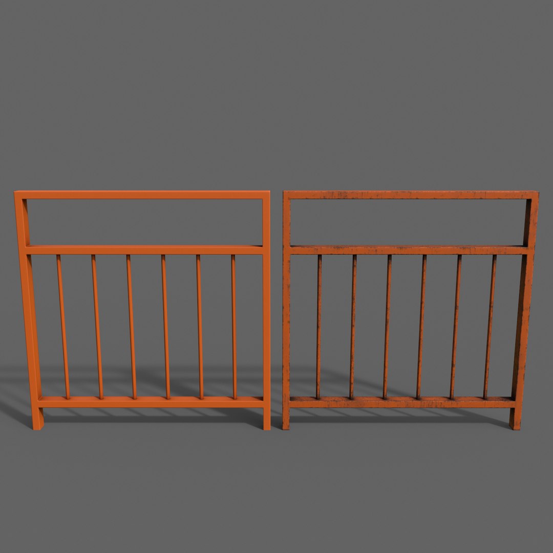 PBR Pedestrian Guard Rail Orange V4 3D Model - TurboSquid 1867137