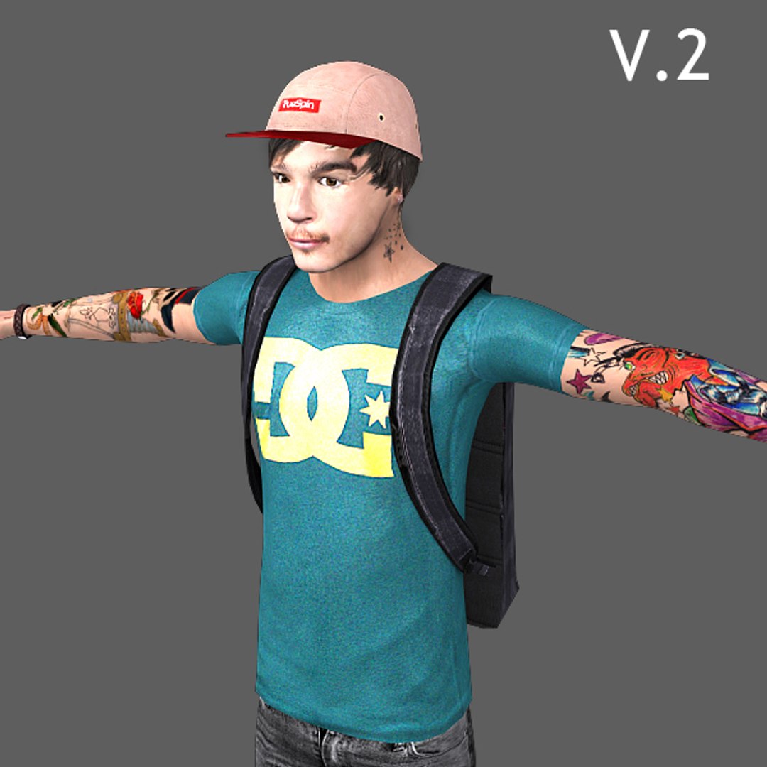 Male Skater Character Skate 3d Model