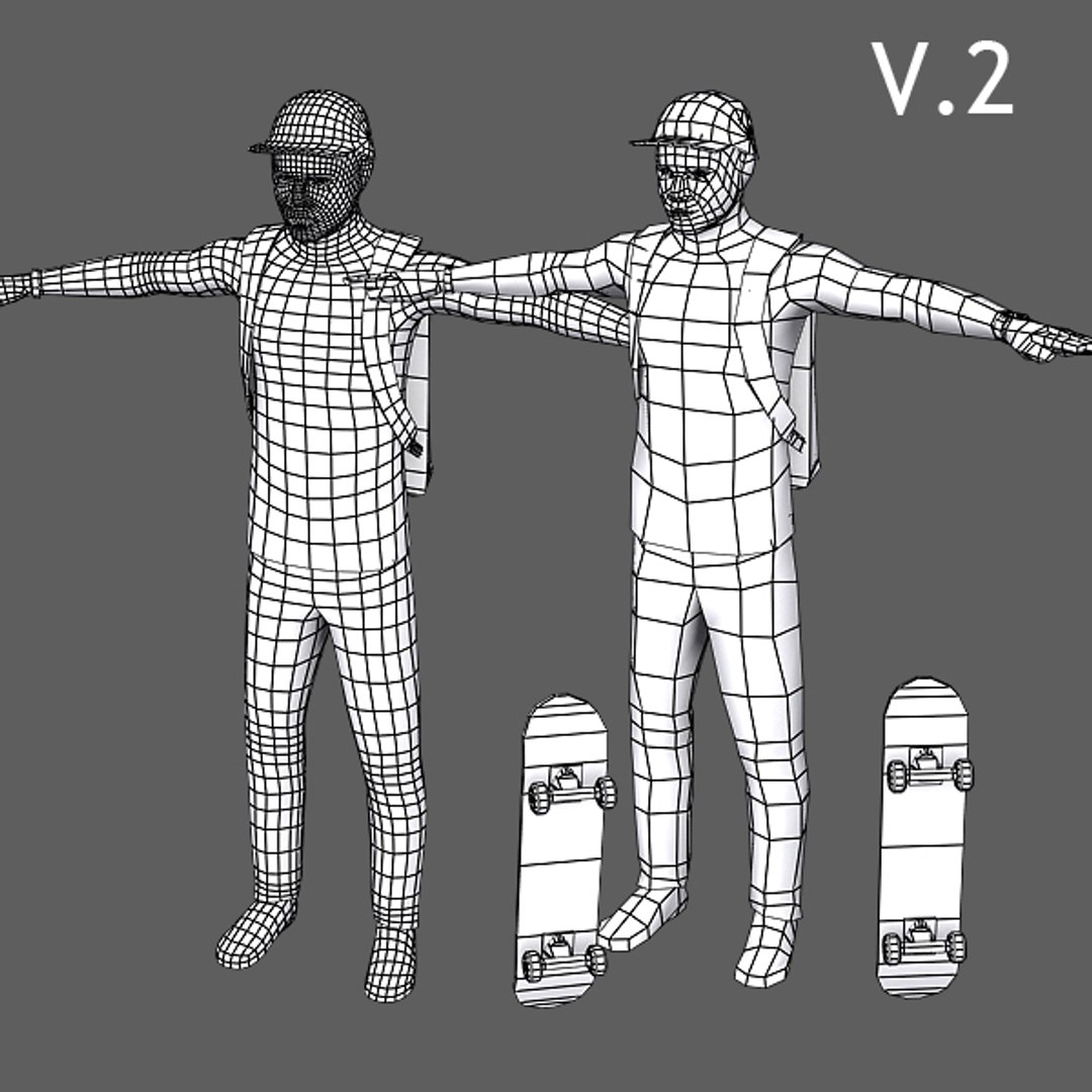 Male Skater Character Skate 3d Model