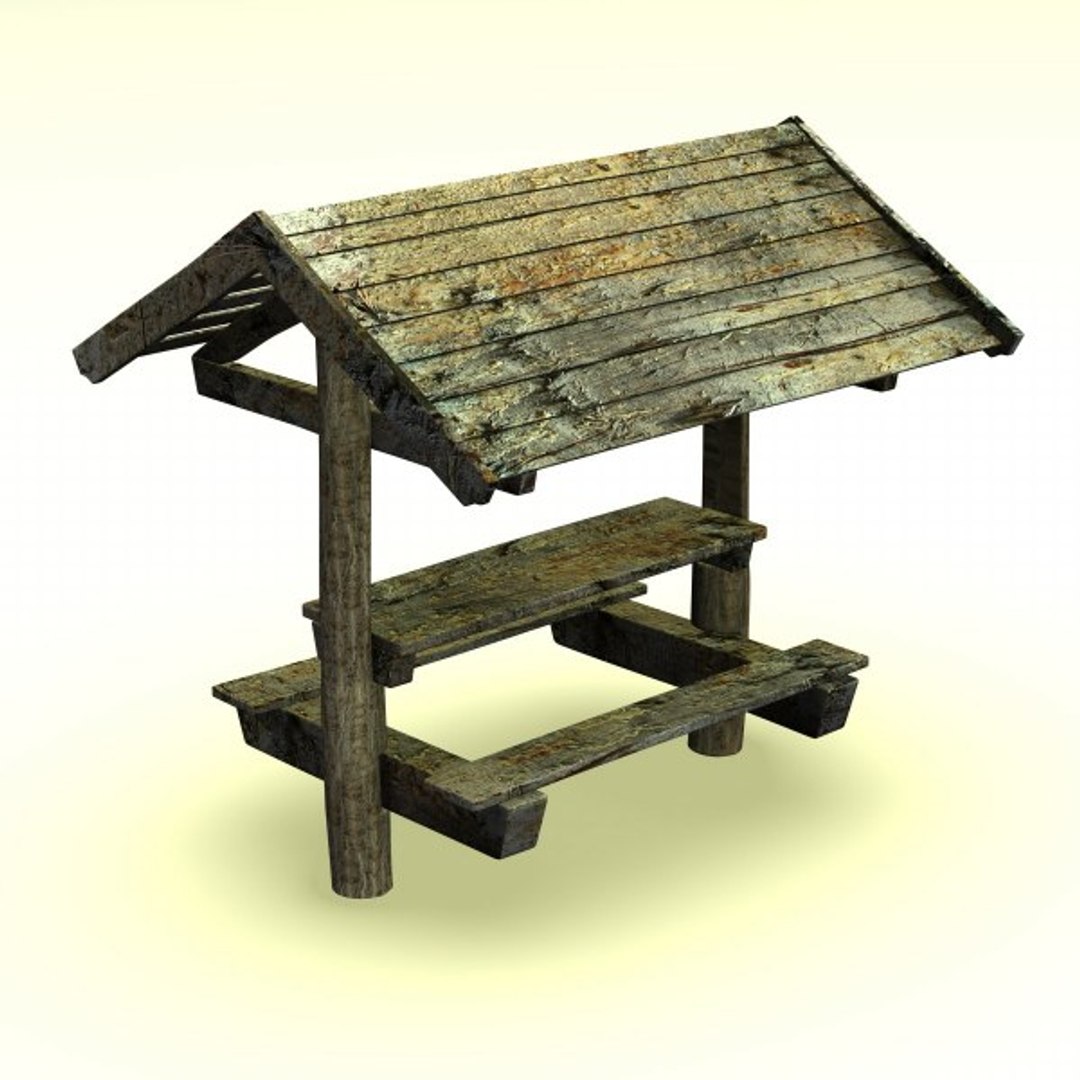 3d Model Wooden Forest Seat