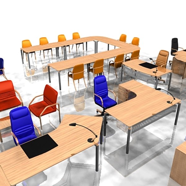 3d model office furniture pack
