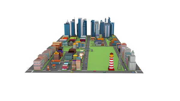 3D Low Poyl City model model - TurboSquid 1850028