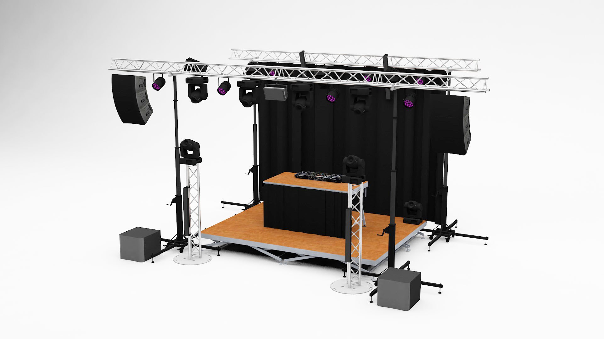 Professional DJ Stage Model - TurboSquid 2125471