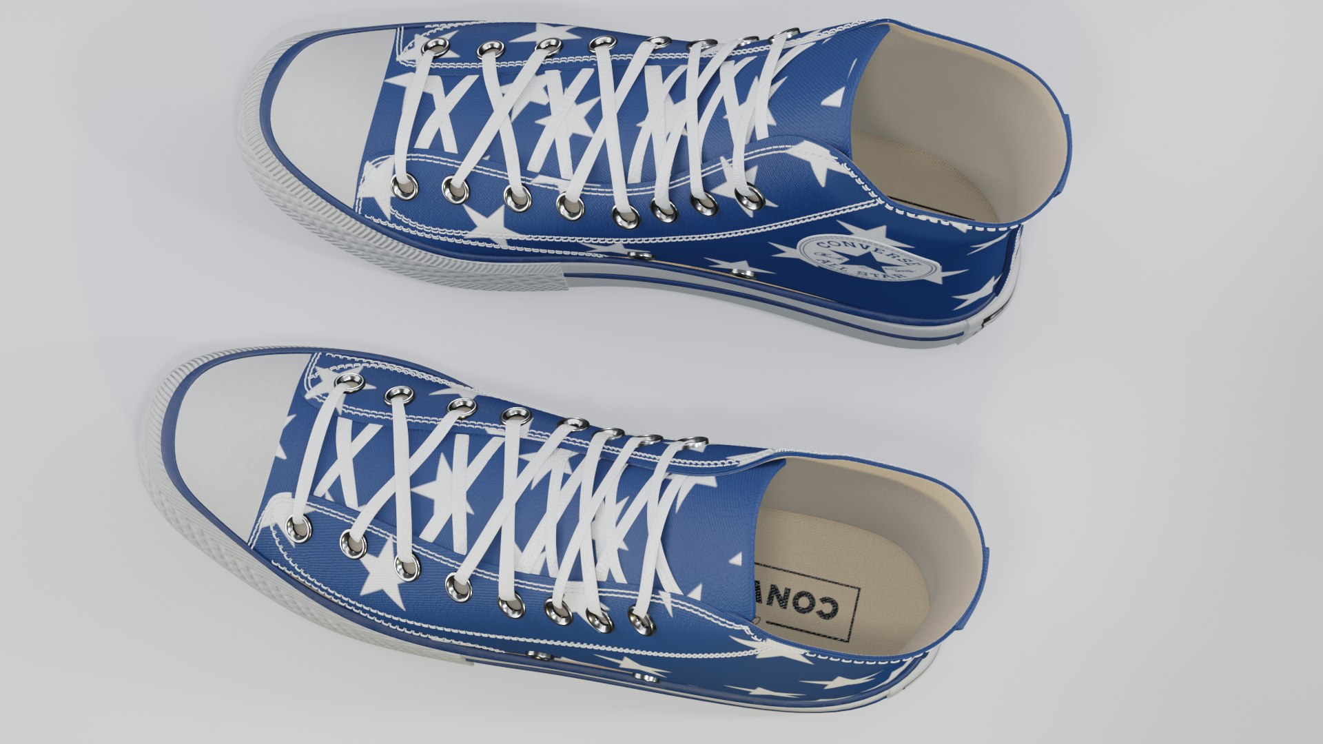 Basketball Leather Shoes Converse All Star Blue Stars model ...