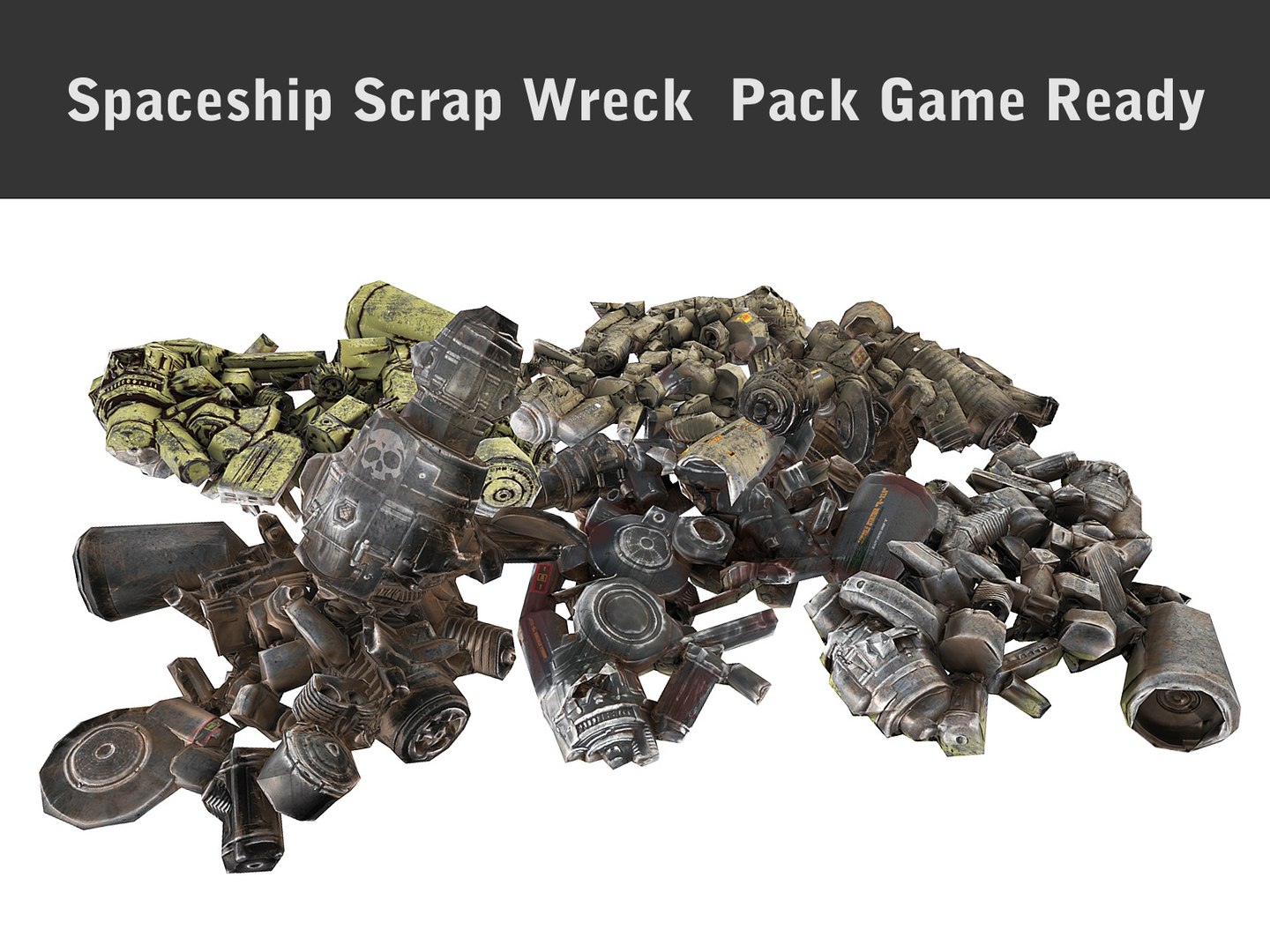 3d Model Of Spaceship Scrap Wreck