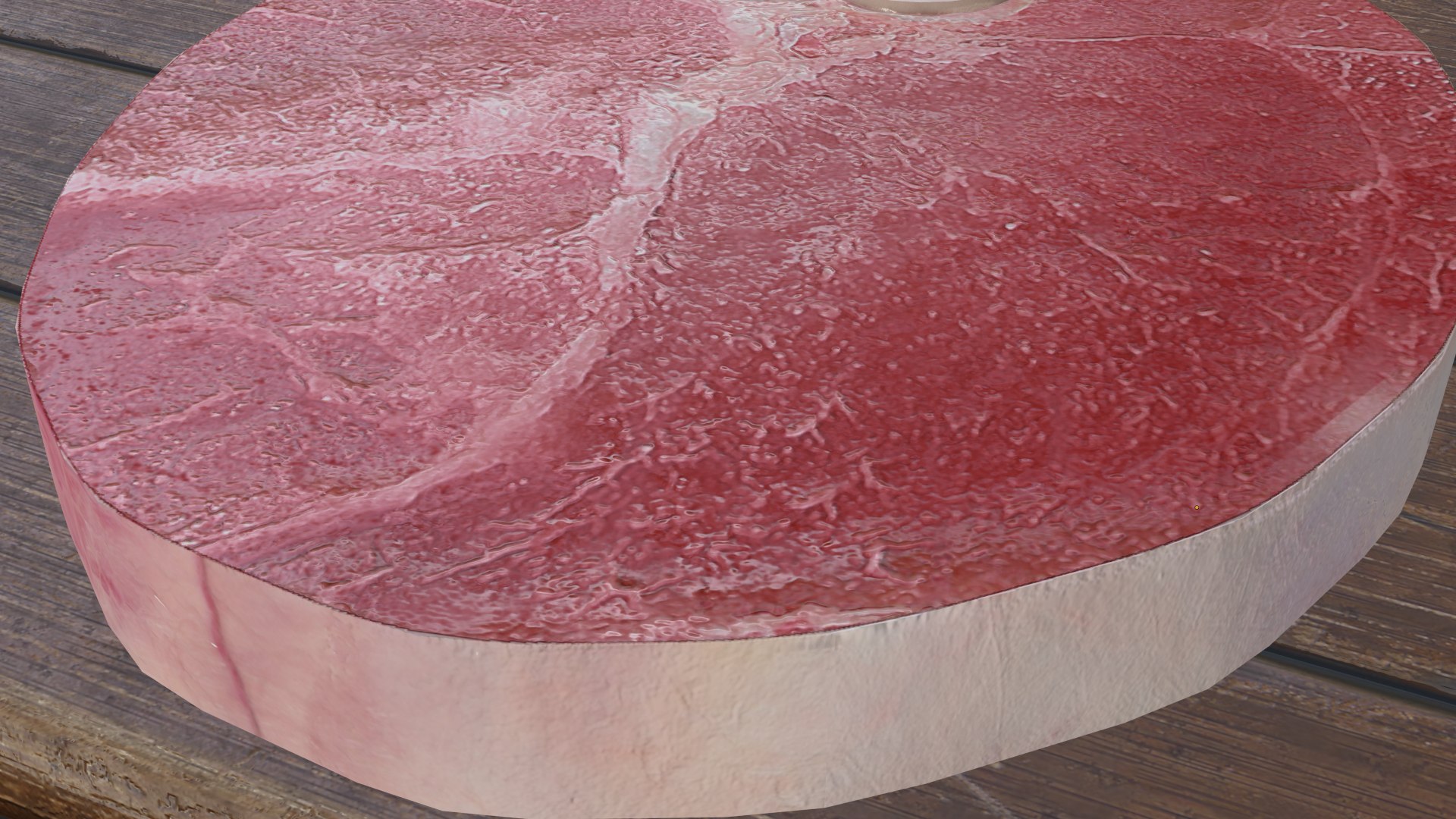 Beef Steak Raw Meat With Meat Hatchet Table 3D - TurboSquid 2016204