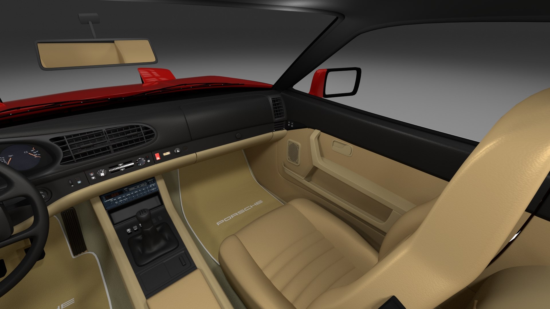 Porsche 944 Interior 3d Model