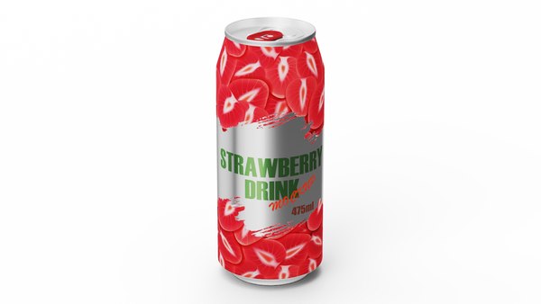 modelo 3d Strawberry Drink Can Mockup 475ml - TurboSquid 2059652
