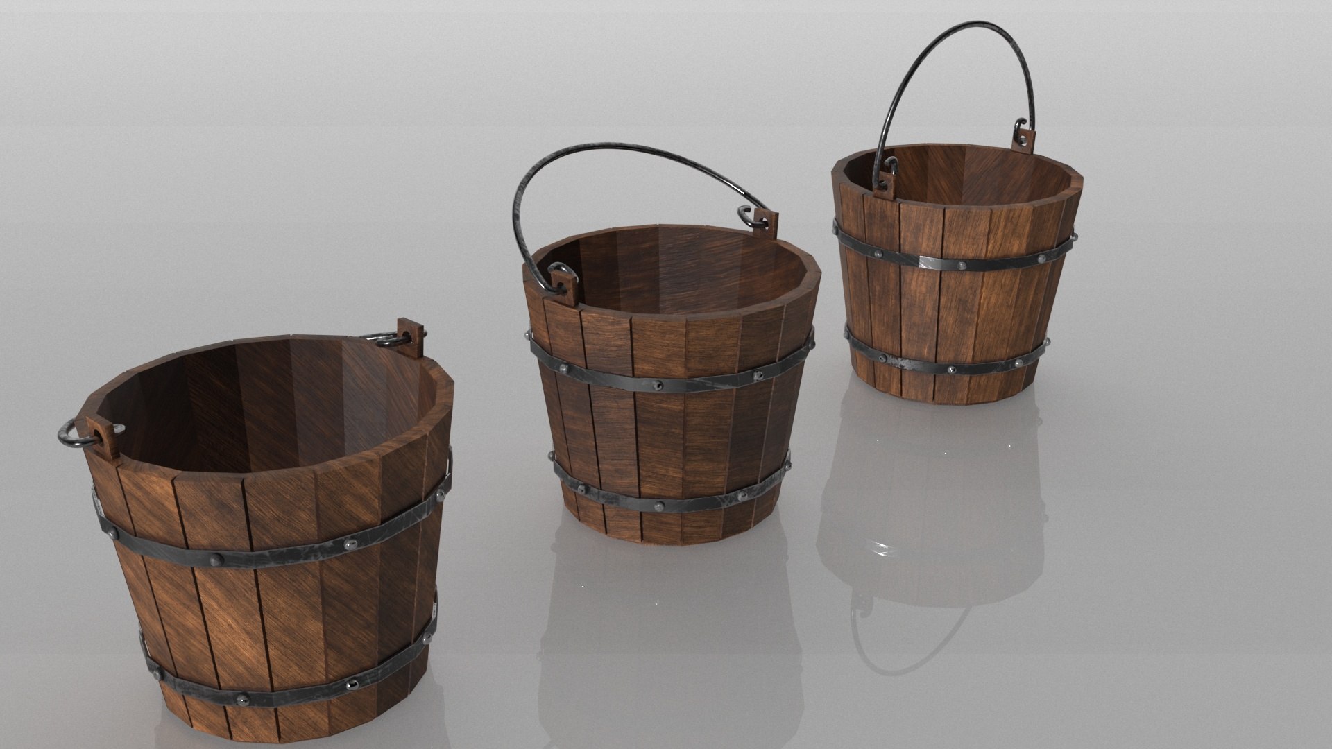 3D Medieval Wooden Bucket - TurboSquid 2189287