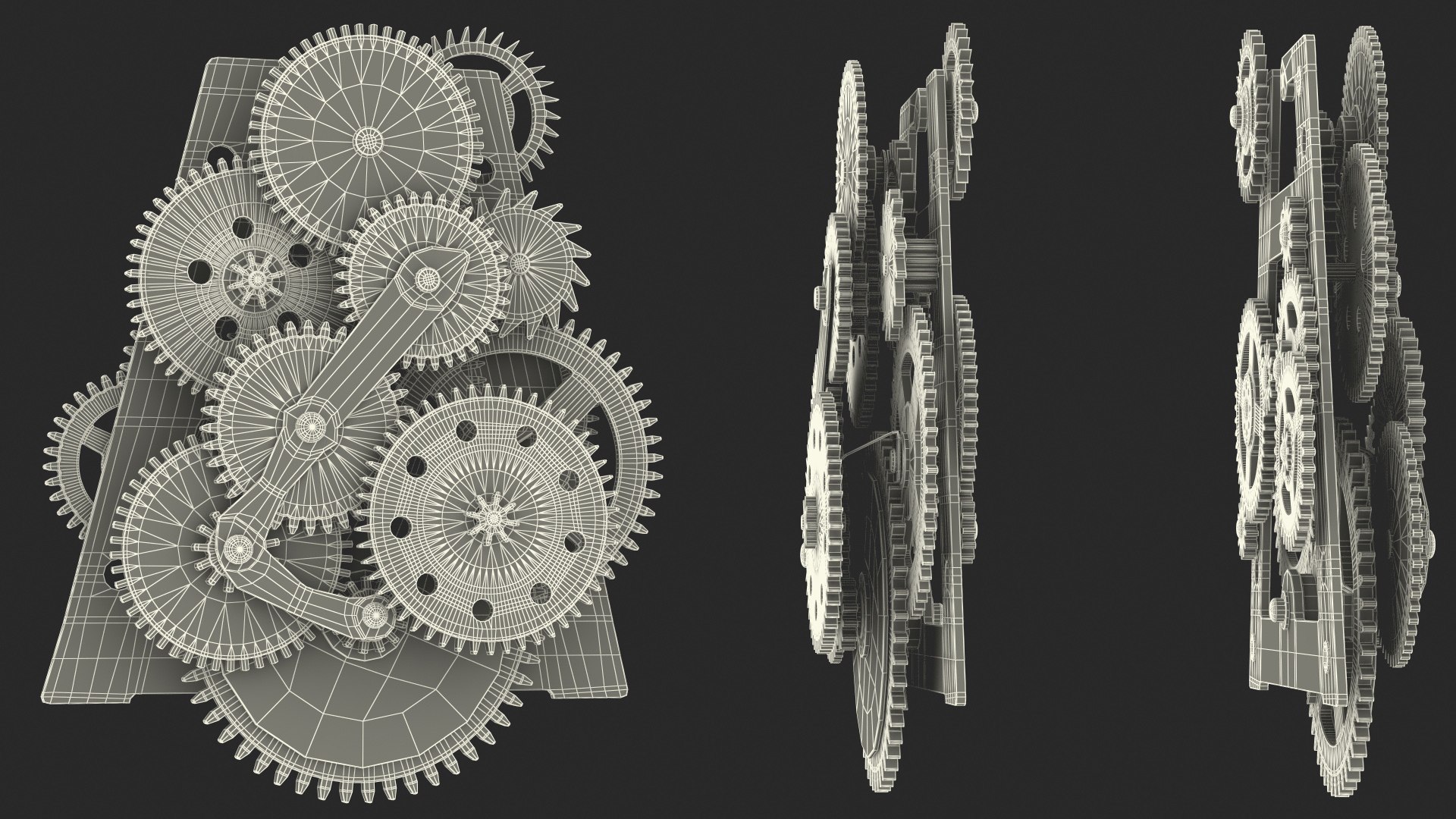 3D model clockwork gears brass clock - TurboSquid 1654920