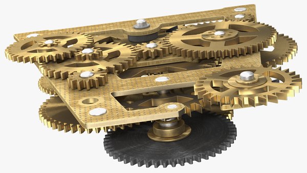 3D model clockwork gears brass clock - TurboSquid 1654920
