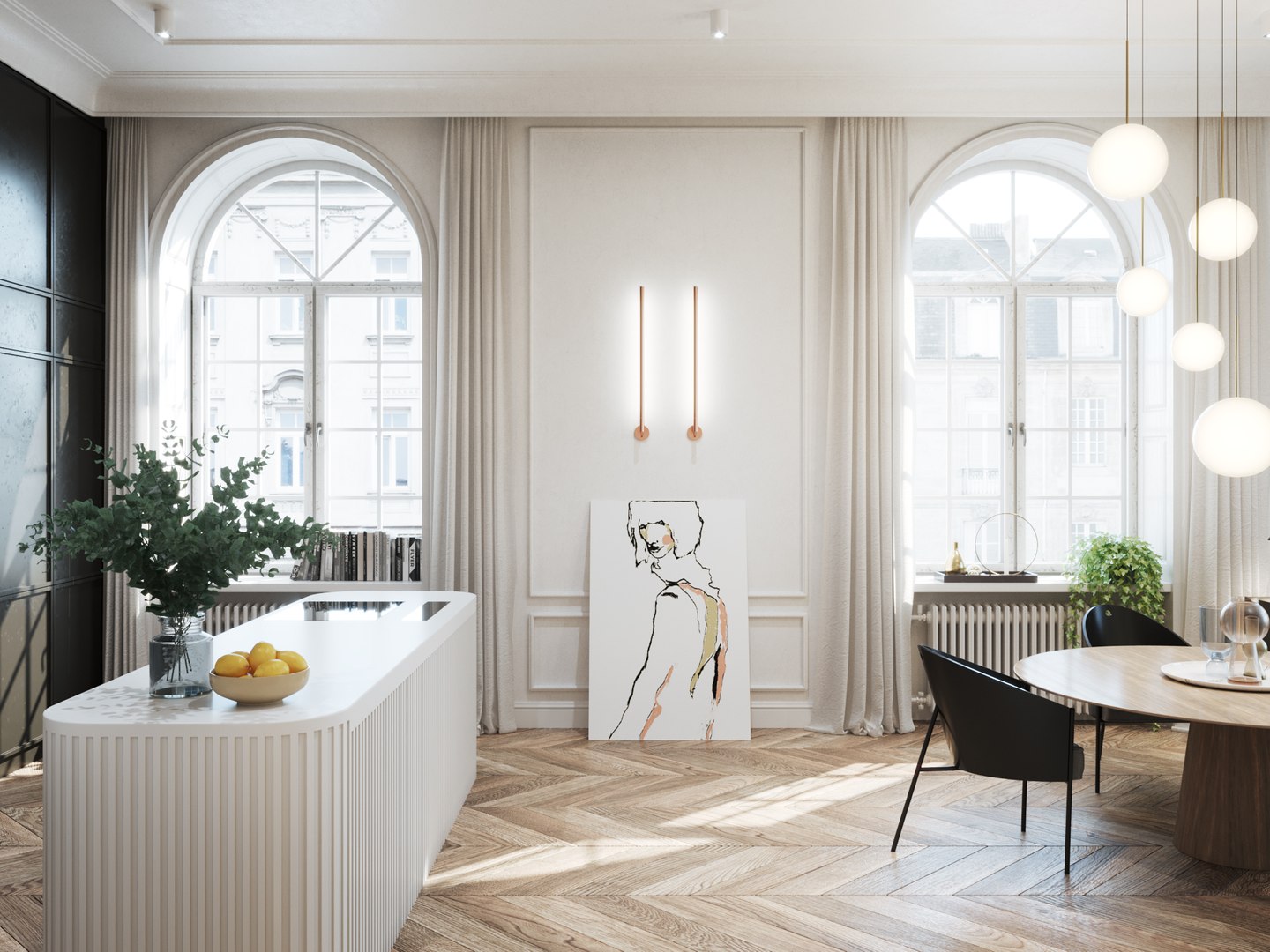 Modern Classic Interior Scene For Cinema 4D And Corona Renderer Model ...