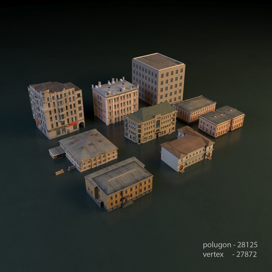 3D Building Set - TurboSquid 1485531